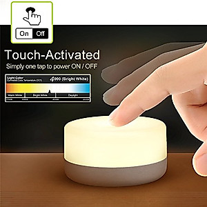 RTSU Baby Night Light, Rechargeable Mini Touch Light, Wireless LED Night Lights for Kids, Portable Bedside Lamp for Breastfeeding, Dimmable Nursery Lamp
