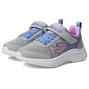 Skechers Kids MICROSPEC PLUS-SWIRL SWEET Sneaker, Gray/Multi, 12.5 US Unisex little kid