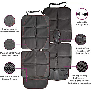 UCARE Child Car Seat Protector Waterproof Foldable Baby Seat Cover Protector for Child & Baby Cars Seats with Thickest Padding and Non Slip Backing (1)