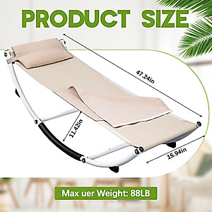 Yousoontic Kids Sensory Rocking Chair Sensory Rocker with Pillow and Blanket Outdoor Indoor Lounge Recliner Chair Gifts for Toddlers Baby Children ADHD Autism