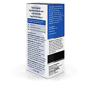 Neutrogena Ageless Intensives Anti-Wrinkle Deep Wrinkle Face Serum Treatment with Retinol SA & Multi-Vitamins to Reduce Crow's Feet, Laugh Lines, & Under Eye Wrinkles, 1 fl. oz
