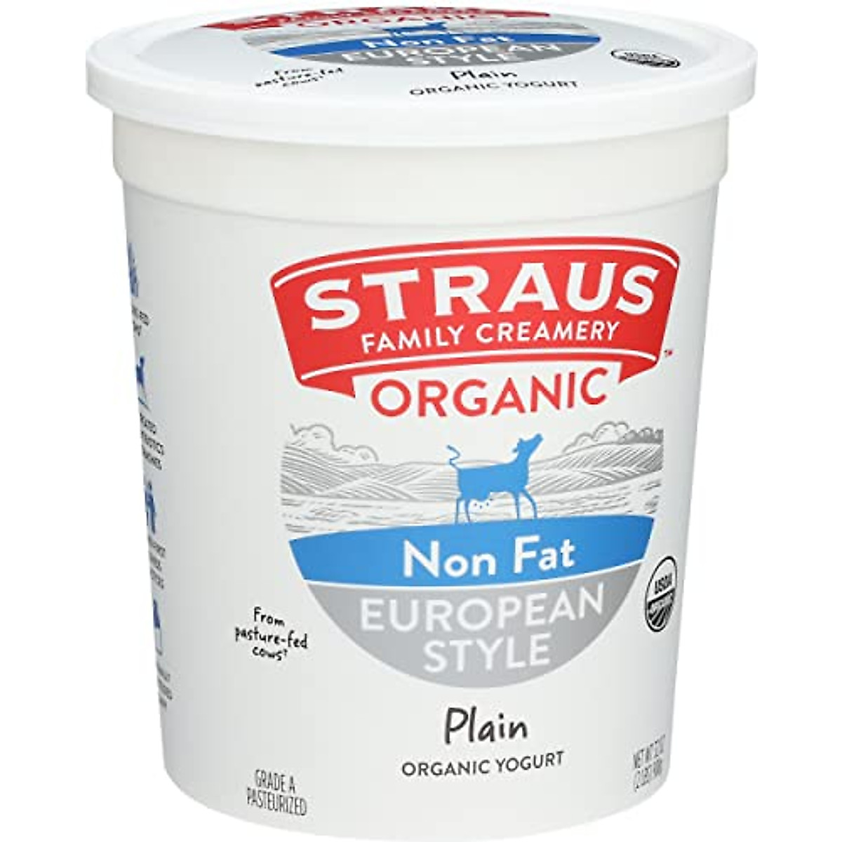 Straus Family Creamery, Non Fat Plain Yogurt, 32 oz