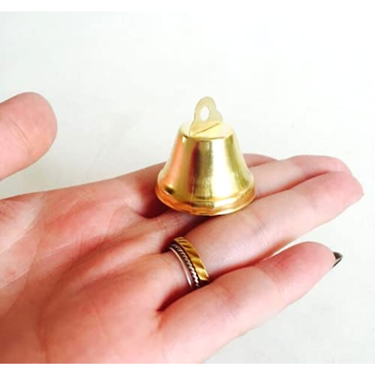 HLLMX 16 PCS Gold Liberty Jingle Bells 38mm/1.5inch Shiny Bells Liberty Bells for Craft Making Wind Chimes and Animal Collar