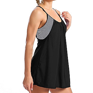 Padaleks Women’s Tummy Control Tankini Swimsuit Two Piece Swimwear Printed Patchwork Bathing Suit with Boyshorts