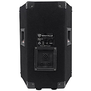 Rockville RSG8 8” 300W 2-Way 8 Ω Passive DJ/Pro PA Speaker, Pole Mountable, Black