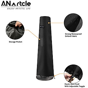 ANartcle Tower Fan Cover,Waterproof & Dustproof Cover for Portable Electric 40-42" Tower Fans,Outdoor or Indoor Standing Tower Fan Storage Cover,13" D x 13" W x 42" H,Black