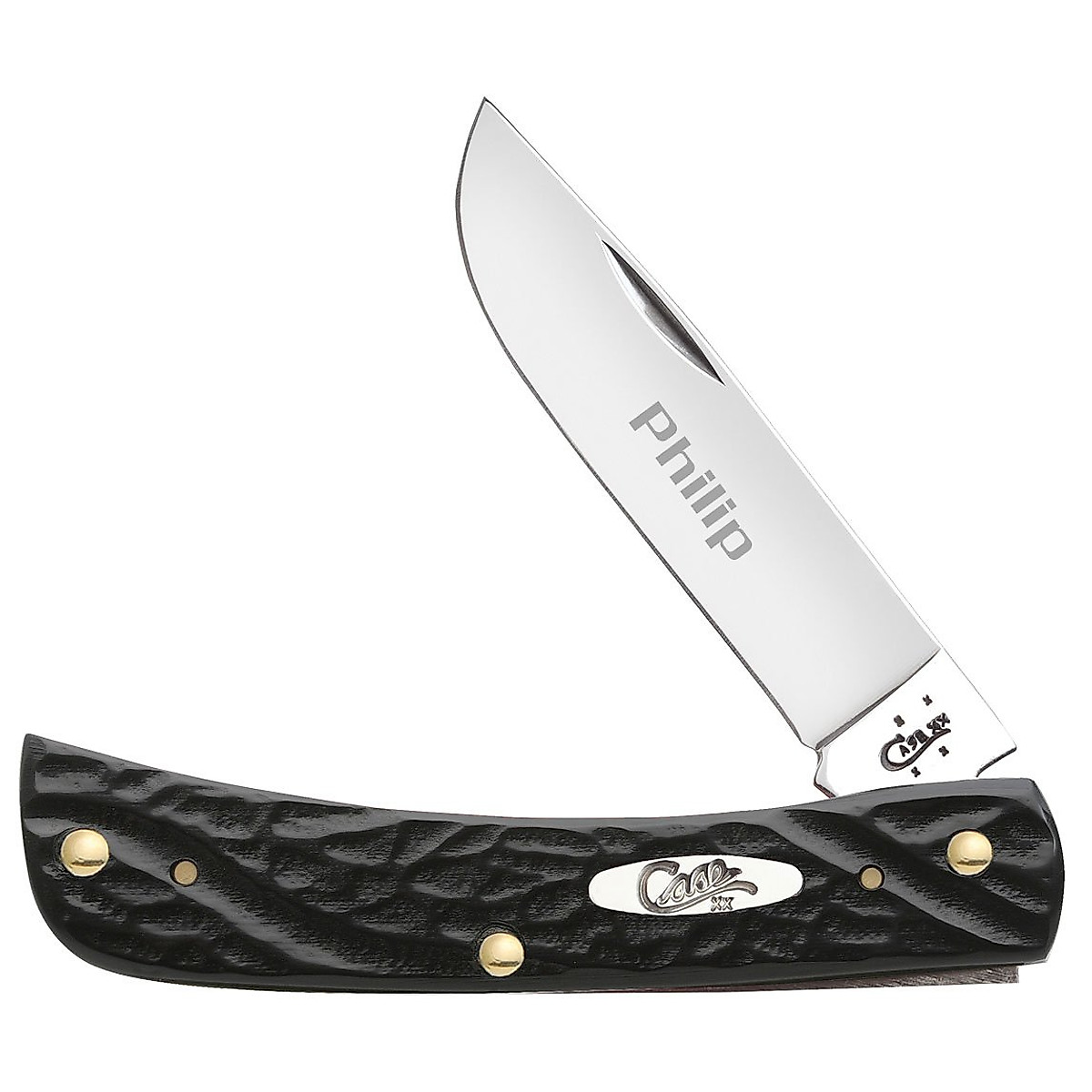 Personalized Case Rough Black Sod Buster JR Pocket Knife - Free Laser Engraving