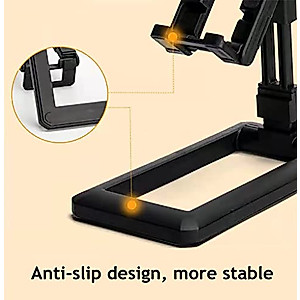 JUSDIQIR Cell Phone Stand Phone Dock Holder Stand Foldable Phone Dock Multi-Angle Universal Adjustable Tablet Compatible with Cell Phone Tablet… (Black)