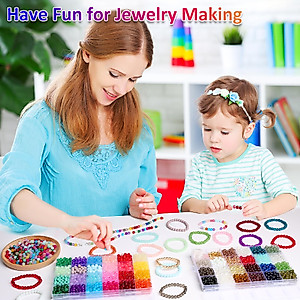 XSEINO 2500 PCS 46 Colors Glass Beads，6mm Round Crystal Beads for Jewelry Making,for Bracelets Jewelry Making and DIY Crafts