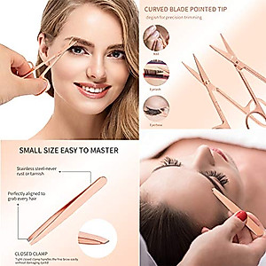 Arroyner 4Pcs Eyelash Curlers with Comb, Rose Gold Beauty Eyelashes Curlers with Built in Comb, Lash Curler Makeup Tool for Women and Girls