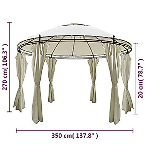 Gazebo with Curtains Round,Garden Gazebo,Barbecue Gazebos,Party Tent,Canopy Tent,Shade Tents,for Outdoor Party Events,Backyard,Garden,Lawn,11' 5'' x 8' 9''