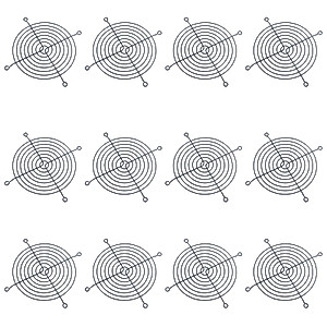 Semetall Cooling Fan Protective Grill 12Pcs 120mm Computer Case Cooling Fan Grill Metal Grill for 120mm Fans,Cooling Fan Finger Guard Protective Grill for PC Ventilator(Black)