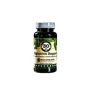 Silver Lining Herbs 30 Canine Digestive Support - Herbal Canine Supplement to Maintain Normal Digestive Function - Dog Supplement May Help with Bloating & Intestinal Tract Health - 90 Capsules