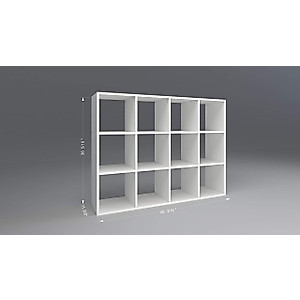 Letmobel Cube Organizer | Book Shelf Organizer with Cube Storage Shelf | DIY Cubical Storage Organizer | Shelf Organizer for Bedroom Living Room Office | Cube Shelf for Home Offices (12 Cube, Black)