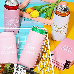 Youyole 12 Pcs Disco Bachelorette Party Can Sleeves Let's Go Girl Beverage Cowgirl Coolers Bride Insulated Beer Cooler for Bridal Shower Supplies Favors Decorations, 5.12 x 3.54 inches