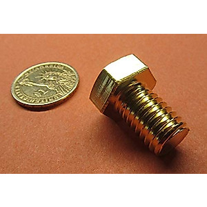 Brass Hex Head Bolts FT 3/8"-16 Thread x .750" Long 10 pcs