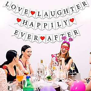 3 Pcs Bridal Shower Banner Love Laughter and Happily Ever After Banner Engagement Party Decorations Bachelorette Wedding Shower Supplies Bridal Shower Decorations Wedding Sign