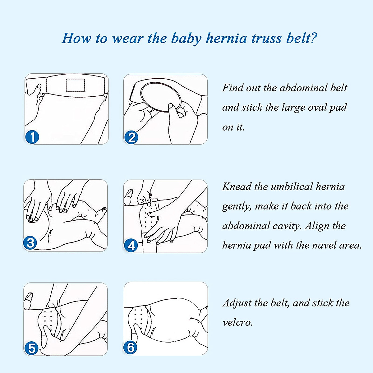 Paskyee Umbilical Hernia Belt Baby Belly Button Band Infant Belly Wrap Abdominal Binder Hernia Truss Support Adjustable Navel Belly Band Newborn Umbilical Cord Blue