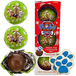 Paw Patrol Hot Chocolate Ball with Pawprint Shaped Marshmallow, Easter Basket Stuffer and Gift for Kids, 6.35 Ounces