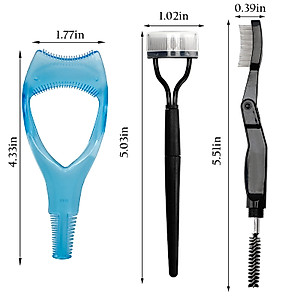 7PCS Eyelash Mascara Tool, Eyelash Separator Mascara Applicator, Folding Eyelash Comb Eyebrow Brush for Women Girl Making Up Supplies (Black, Pink, Blue)