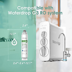 Waterdrop WD-G3-W Replacement Filter, Replacement for WD-G3-W Reverse Osmosis System, CF Filter + CB Filter + RO Filter, New Logo Design