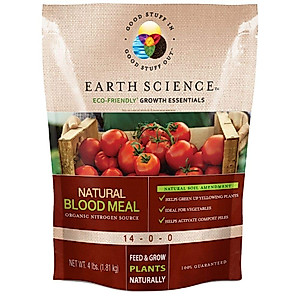 Earth Science – Natural Blood Meal Plant Food – Feed & Grow Plants Naturally – Activate Compost Piles – Vibrant Color –More Blooms and Bigger Harvests 4lb