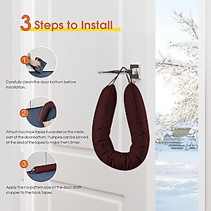 YOOGO Door Draft Stopper,38 Inch Door Draft stoppers for Bottom of Door,Waterproof Weight Duty Under Door Noise Cold Air Light Blocker,Machine Washable Brown Door Snake