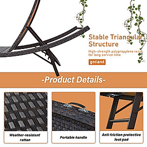 Gotland Patio Chaise Lounge Sets Outdoor Rattan Adjustable Back 3 Pieces Cushioned Patio Folding Chaise Lounge with Folding Table