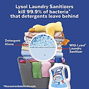 Lysol Laundry Sanitizer Additive, Bacteria-Causing Laundry Odor Eliminator, 0% Bleach Laundry Sanitizer, color, , Multi 90 Fl Oz Crisp Linen