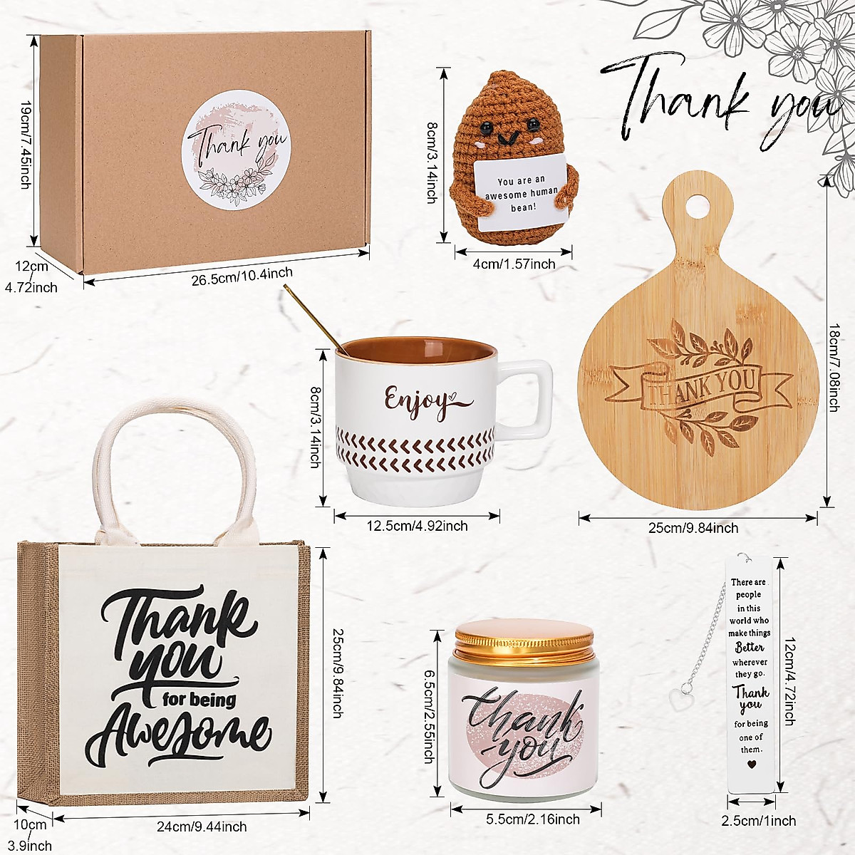 Elysirise Thank You Gifts for Women,Employee Christmas Appreciation Gifts,Coworker Gifts,Boss Gifts for Women,Christmas Thank You Bag Mug Gifts for Coworkers Teacher Nurse Women