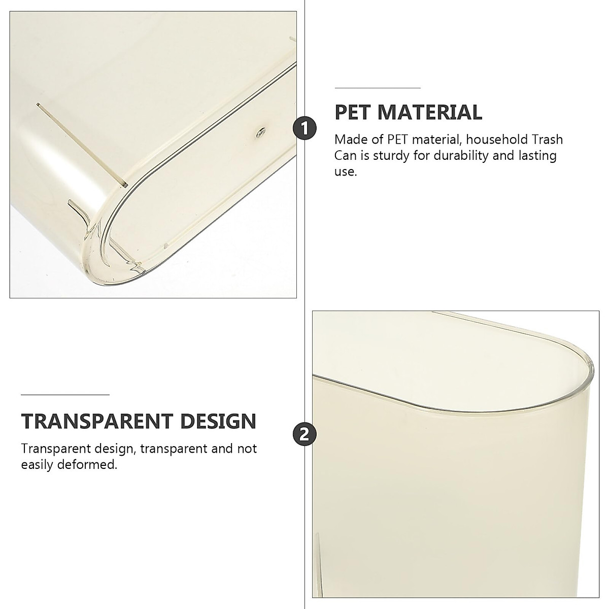 Cabilock Trash Can Garbage Can Bins for Organization Trash Bucket Trash Container Trash Bin Waste Basket Kitchen Wastebasket Bathroom Wastebasket Large The Pet Flower Bucket Office