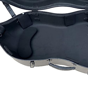 WUQIMUSC Lightweight Carbon Fiber Cello Case 4/4 Full Size, Hard Shell with Wheels, Backpack Straps & Padded Handles, 3.8kg, Durable Stylish Design for Musicians (Black)