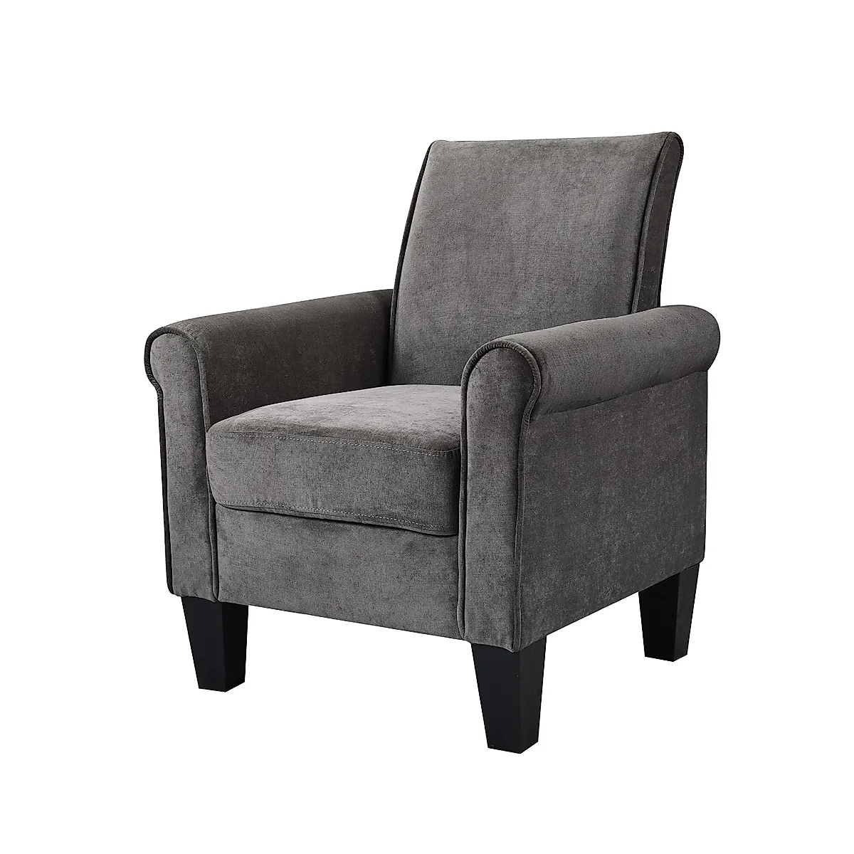 Lepfun Accent Living Room Chairs Modern Linen Fabric Comfy Reading Armchair for Bedroom Small Spaces Apartment Office, Charcoal Grey