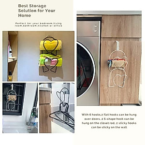 LINFIDITE 10 Pack Hat Rack Hanger Holder Organizer Closet Hanging Baseball Cap Display Storage Rack Wig Rack Over Door Wall Mounted for Scarves Handbags Towels Clothes Ties w Hanging Hook Black