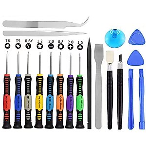 Screwdriver Set 20 PCS Cellphone Repair Tool Small Magnetic Kit with Phillips Flathead Pentalobe Torx Opening Pry for iPhone Mac iPad Samsung
