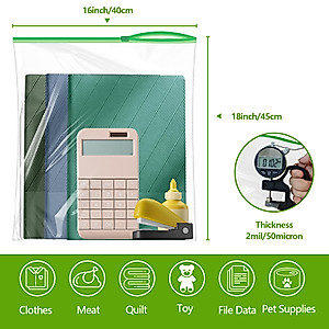 Xsourcer Freezer Slider Storage Bags, Pack of 12, 3.5 Gallon Food Storage Bag, 2 Mil 16" x 18" Reclosable Plastic Bags for Organization of Clothes, Shoes, Office Supplies & Travel Essentials