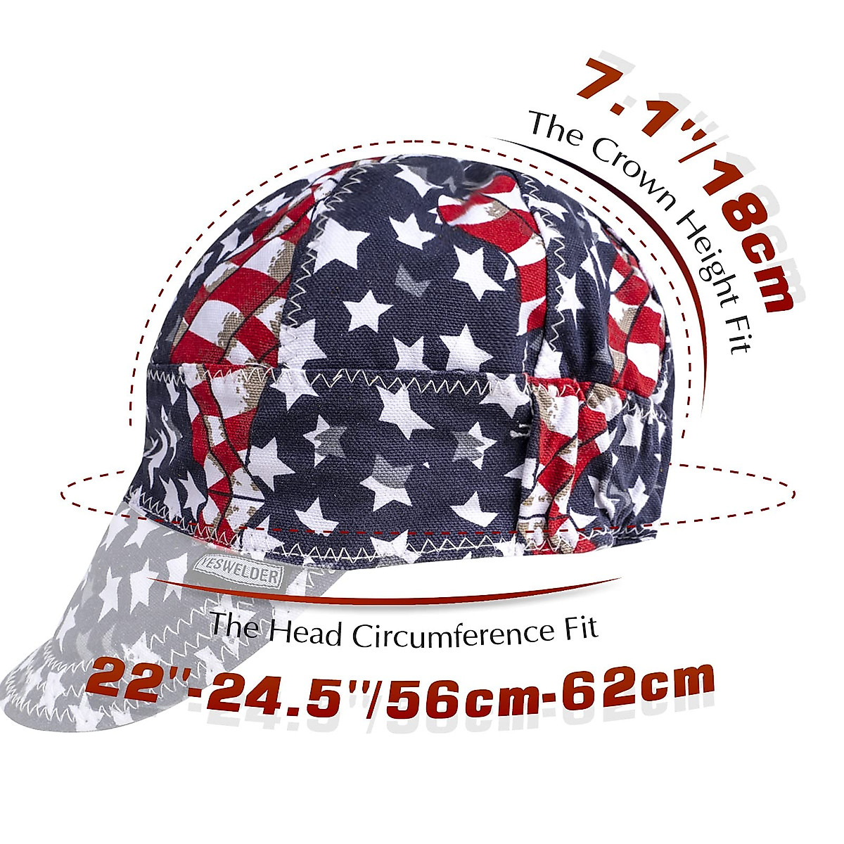 YESWELDER Black Reversible Welding Cap,Durable,Protective Welders Cap with Elastic