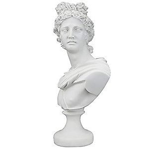 Design Toscano Apollo Belvedere Bust Statue, Single, White Twin