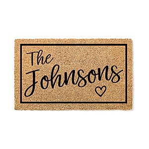 Heartful Custom Doormat Family Name - Premium Quality, Thick & Made in the USA