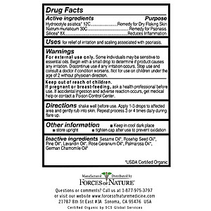 Forces of Nature Psoraisis Treatment, Organic Homeopathic Medicine, 0.37 Fl Oz, Psoraisis Control for Scalp & Skin Care, Multi Symptom Relief from Flaky, Itchy, Dry Skin & Flare-Ups, Steroid Free