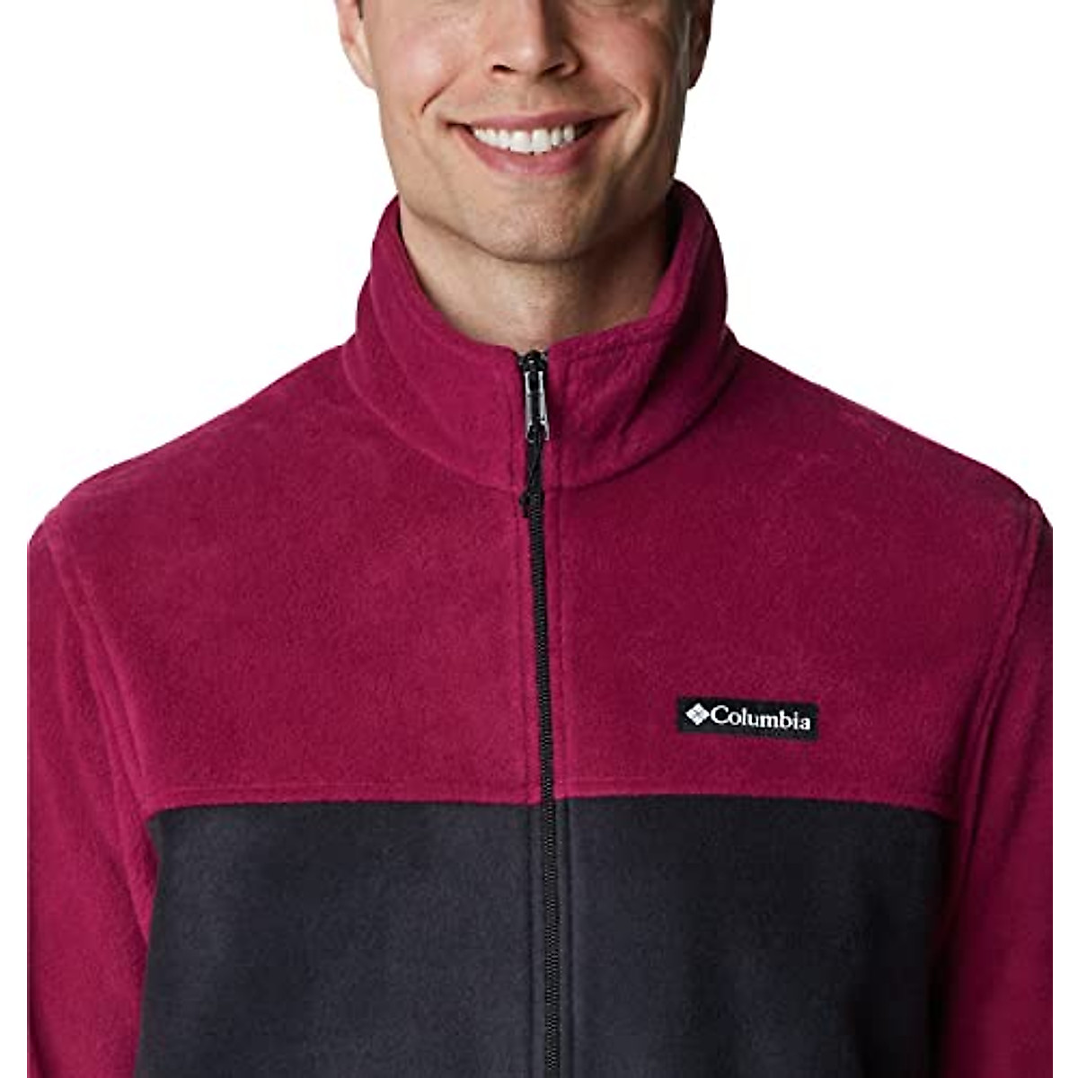 Columbia Men's Steens Mountain Full Zip 2.0, Red Onion/Black, Large