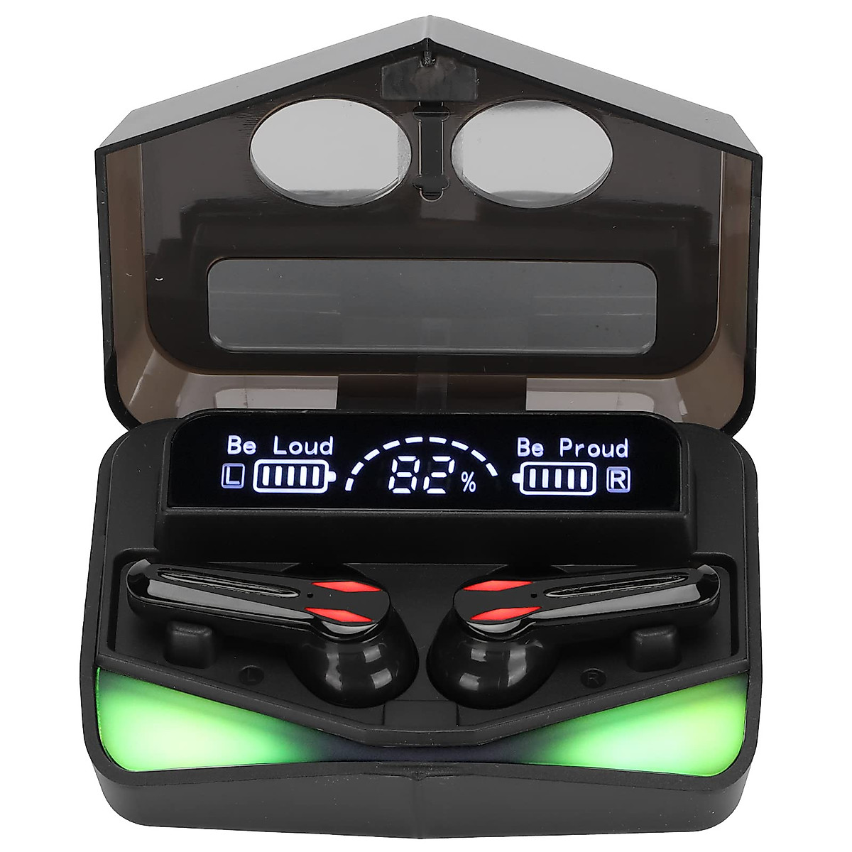 ciciglow 5.1 Bluetooth Gaming Headset,M28 TWS in-Ear Headset,Stereo Independent Dual-Host Headset,Charging Compartment Mirror Screen Design(Black)