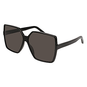 SAINT LAURENT Women's SL 232 Betty Sunglasses, Black/Solid Grey, One Size