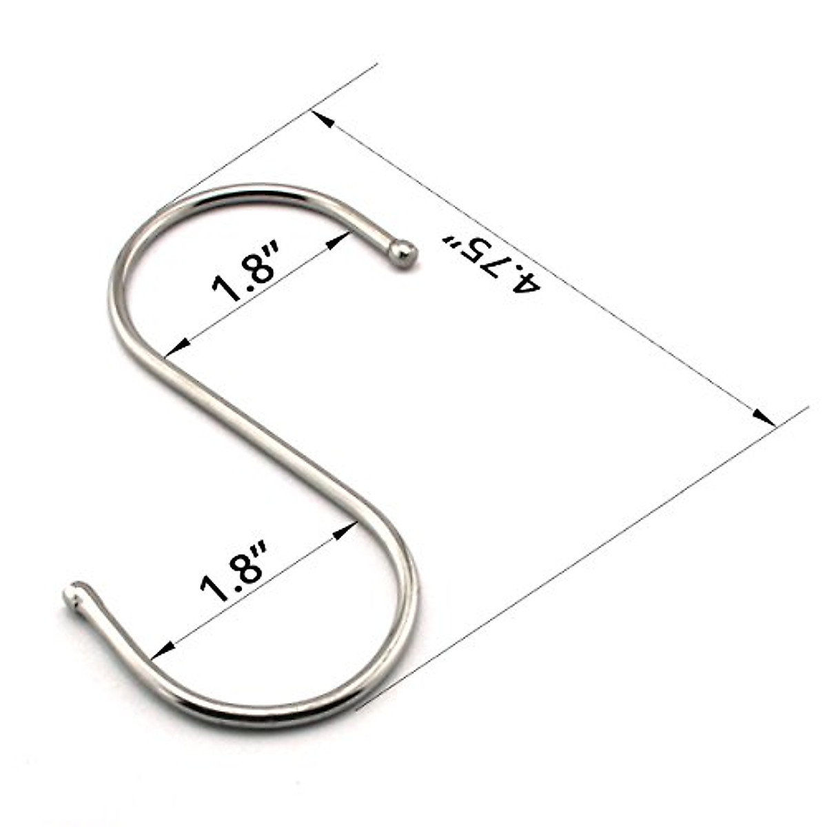 RuiLing 6-Pack 4.7 Inches Extra Large S Shape Hooks,Heavy-Duty Stainless Steel Hanging Hooks - Multiple uses,Ideal for Apparel, Kitchenware, Utensils, Plants, Towels, Gardening Tools.