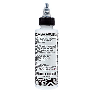 IMPRESA Acrylic Pouring Oil - 100% Silicone - Ideal Silicone Lubricant for Art Applications - Large 4 Ounces (includes Pipette) - Made in The USA