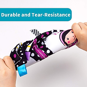 High Contrast Black and White Interactive Crinkle Soft Book Bundle for Infant Baby First Cloth Book Set Soft Activity