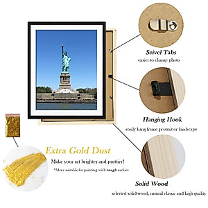 12x16 Wood Picture Frame Diamond Painting Frames 30x40cm Diamond Art Frame Display 12x16in / 30x40 cm Without Mat or 10x14 in/ 25x35cm with Mat 12 x 16 Photo Poster Frame Wall Hanging - Black 3 Pack