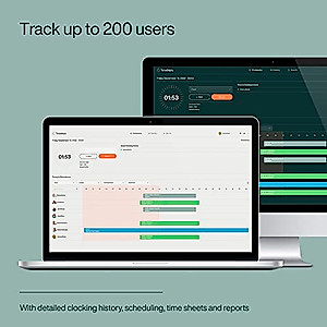 TimeMoto TM–616 Employee Time Clock With RFID and PIN Punching, Office Time Card Machine For Up to 200 Users, Clocking, Scheduling, Timesheets, Reports, Wi-Fi, App for iOS/Android, 3-Year Warranty