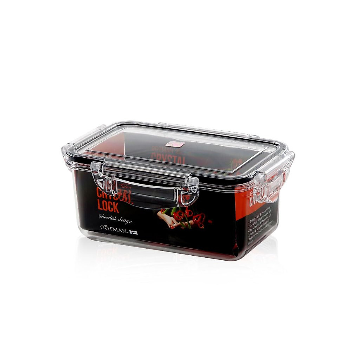 gotman Airtight Food Storage ContainerWith Lid (42.3 OZ) BPA-Free | Meal Prep | Microwave, Freezer and Dishwasher Safe | Leak-Proof | Kitchen Fridge Organizer Boxes | lids airtight sealing