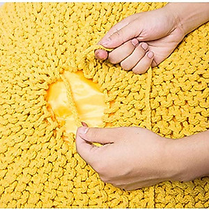 GYDJBD Modern Cartoon Style Lazy Sofa, Woven Wool Knitted Fabric, Single Fabric Sofa, Cute Beanbag Sofa